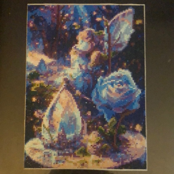 diamond painting | Art | Enchanted Blue Rose Art Painting | Poshmark